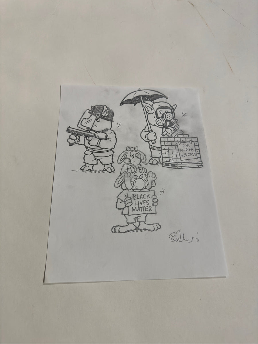Sean Cliver / Original Art / Antifa Two (Pencil) – StrangeLove Skateboards