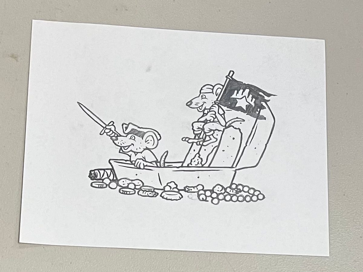 Sean Cliver / Original Art / SPoT Funny Animals Rat Pirate Ship (Penci ...